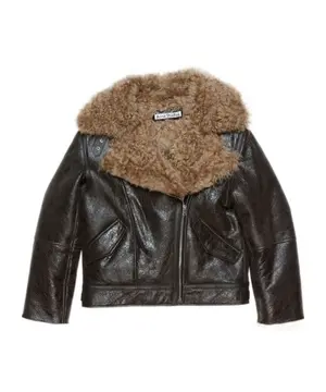 Acne Studios Leather Shearling Aviator Jacket - Black