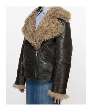 Acne Studios Leather Shearling Aviator Jacket - Black