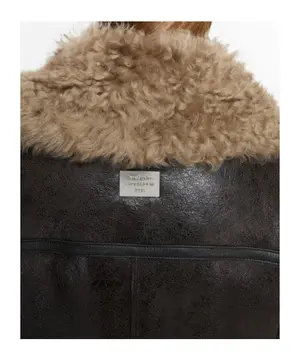 Acne Studios Leather Shearling Aviator Jacket - Black