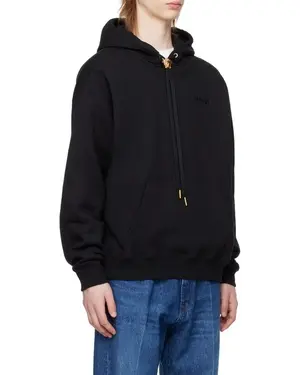 Versace Medusa Head Detailed Drawstring Hoodie - Black