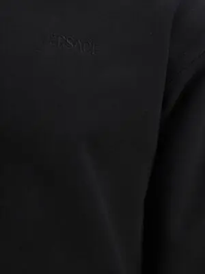 Versace Medusa Head Detailed Drawstring Hoodie - Black