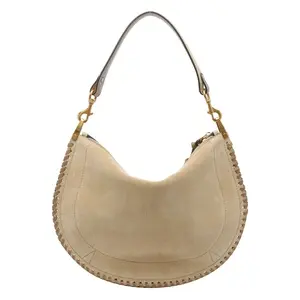 Isabel Marant Étoile Whipstitch-trim Suede Shoulder Bag - Nude