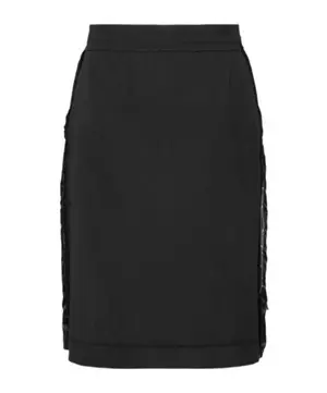 MAISON MARGIELA Midi Skirt With Raw Hem And Contrast Panels - Black