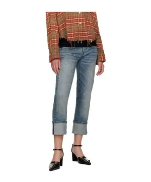 R13 Straight Leg Jeans With Belt Loops