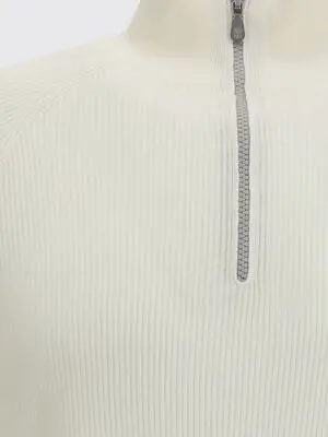 Brunello Cucinelli High Neck Knitted Jumper With Zip - No
