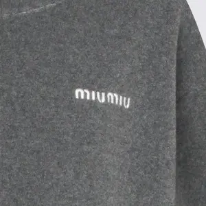 Miu Miu Oversized Zip-up High Neck Jacket - Grey