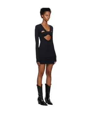 AMBUSH Monogram-jacquard Mini Dress - Black
