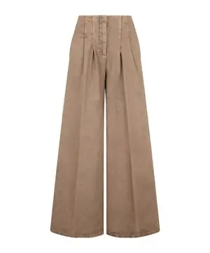 Peserico Wide-leg Pleated Denim Jeans