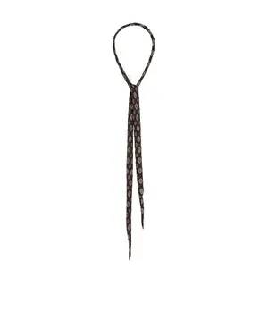 Celine Thin Scarf In Silk Charmeuse - Brown