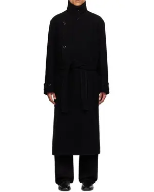 LEMAIRE Single-breasted Wrapped Coat - Black