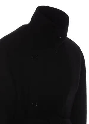LEMAIRE Single-breasted Wrapped Coat - Black