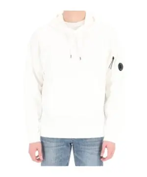 C.P. COMPANY Diagonal Pullover Hoodie - White