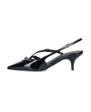 Miu Miu Pointed Toe Slingback Pumps - Black