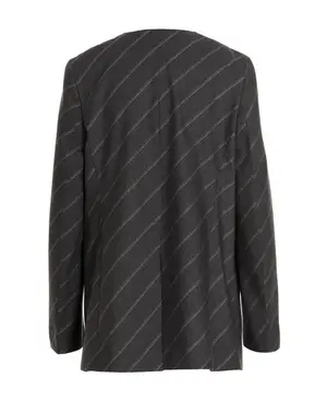 Stella McCartney Logo-printed Striped Blazer
