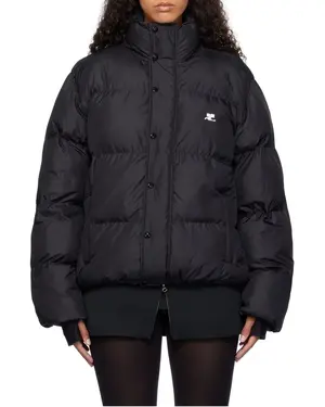 COURREGES Courrèges Logo Embroidered Puffer Jacket