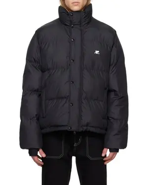 COURREGES Courrèges Logo Embroidered Puffer Jacket