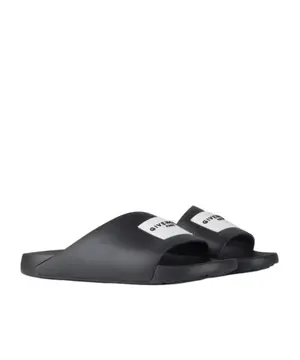 Givenchy Logo Slide Sandals - Black