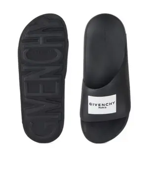 Givenchy Logo Slide Sandals - Black