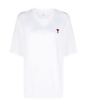 AMI Paris De Coeur Embroidered Crewneck T-shirt