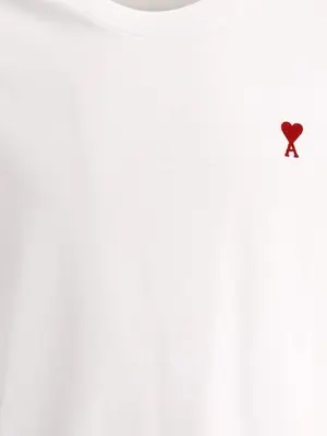 AMI Paris De Coeur Embroidered Crewneck T-shirt