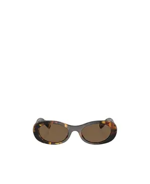 Miu Miu Oval-frame Sunglasses - Brown