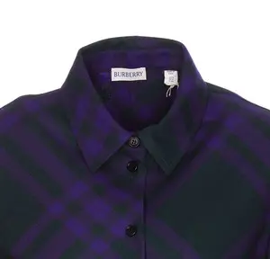 Burberry Long Sleeve Checked Shirt Dress - Black