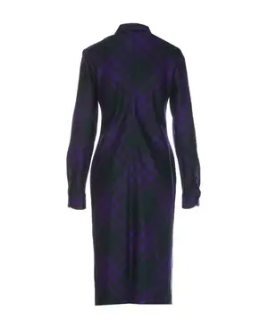 Burberry Long Sleeve Checked Shirt Dress - Black
