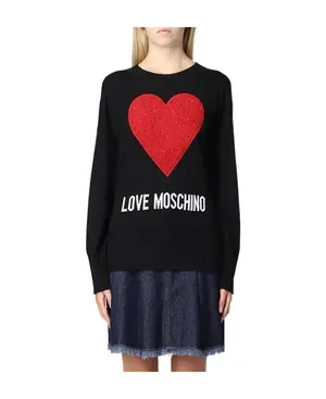 Moschino Long-sleeved Sweater With Heart And Logo Detail