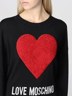 Moschino Long-sleeved Sweater With Heart And Logo Detail