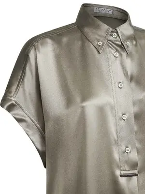 Brunello Cucinelli Short-sleeved Collared Blouse