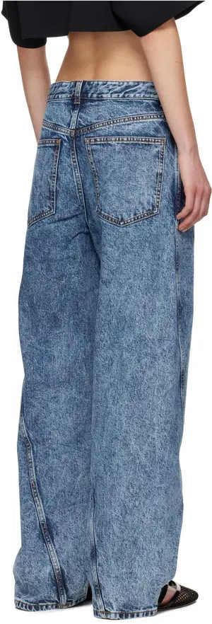 Alaïa Twisted Straight Cut Jeans - Blue