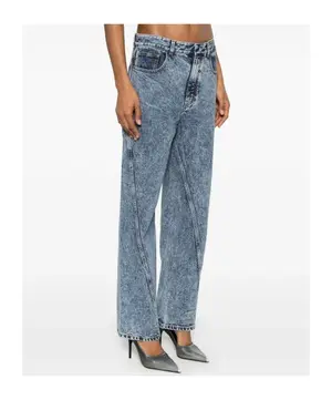 Alaïa Twisted Straight Cut Jeans - Blue