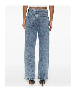 Alaïa Twisted Straight Cut Jeans - Blue