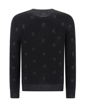 Alexander McQueen Skull Pattern Knitted Wool Sweater