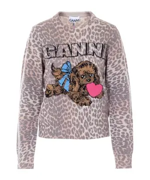 Ganni Round Neck Knitwear For Women