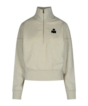Isabel Marant Étoile Ross Logo Zip-up Sweatshirt - Nude