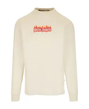 Palm Angels Logo-print Crew Neck Sweatshirt