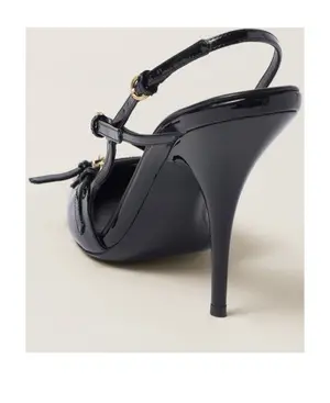 Miu Miu Patent Leather Slingbacks With Buckles