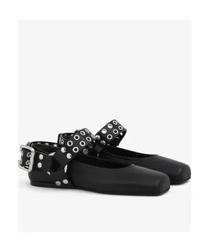 Alaïa Biker Ballet Flats With Double Tongue Buckles