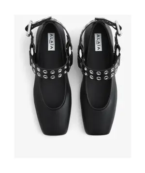 Alaïa Biker Ballet Flats With Double Tongue Buckles