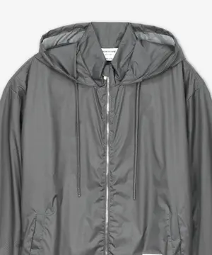 Thom Browne Ripstop Lightweight Jacket With Rwb Stripes And Logo Patch - Silver