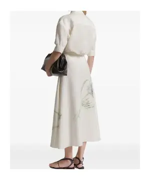 Alberta Ferretti Floral Print Linen Shirt