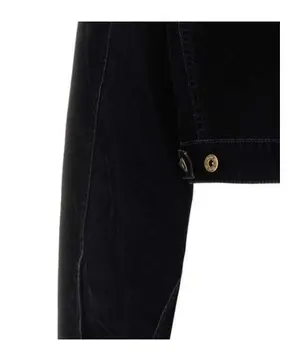 Miu Miu Cropped Velvet Jacket With Logo Detail