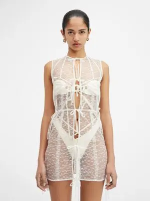 Jacquemus Sheer Ribbon Mini Dress