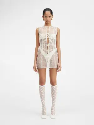 Jacquemus Sheer Ribbon Mini Dress