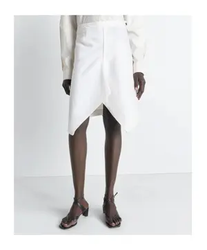 LEMAIRE Asymmetric Wrap Skirt - Milk