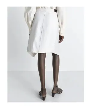 LEMAIRE Asymmetric Wrap Skirt - Milk