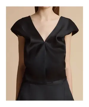 Khaite Ami V-neck Top - Black
