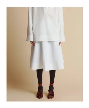 Khaite A-line Poplin Skirt With Side Zipper
