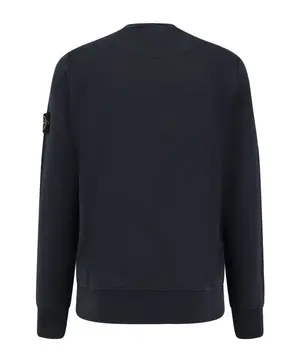 Stone Island Logo Patch Crewneck Sweatshirt - Blue